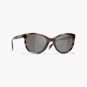 Chanel Chanel Pantos Sunglasses Striped Brown