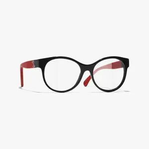 Chanel Pantos Eyeglasses Black & Red
