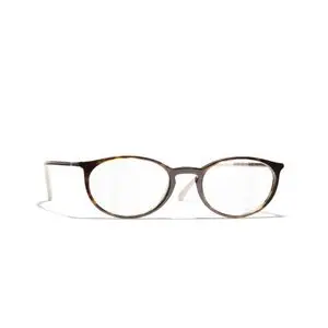 Chanel Pantos Eyeglasses Dark Tortoise & Beige
