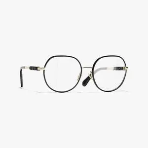 Chanel Pantos Eyeglasses Light Gold & Black