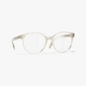 Chanel Pantos Eyeglasses Transparent Beige
