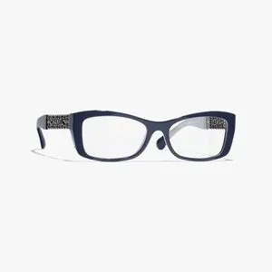 Chanel Rectangle Eyeglasses Blue Vendome