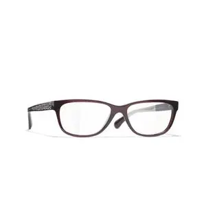 Chanel Rectangle Eyeglasses Dark Red