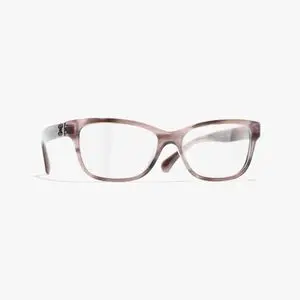 Chanel Rectangle Eyeglasses Pink Tortoise