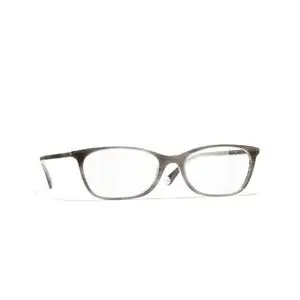 Chanel Rectangle Eyeglasses Transparent Gray