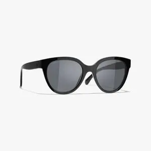 Chanel Butterfly Sunglasses Metal & Pearls Black & Pink