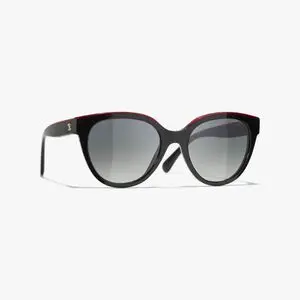 Chanel Butterfly Sunglasses Metal & Pearls - Black & Red
