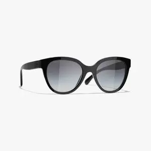 Chanel Butterfly Sunglasses Metal & Pearls Black & Yellow