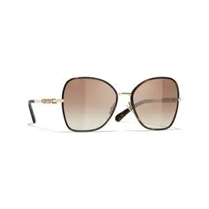 Chanel Butterfly Sunglasses Metal & Pearls Brown