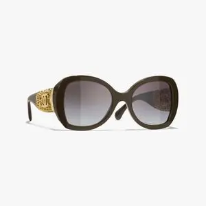 Chanel Butterfly Sunglasses Metal & Pearls Dark Taupe