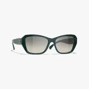 Chanel Butterfly Sunglasses Metal & Pearls Green
