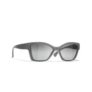Chanel Butterfly Sunglasses Metal & Pearls Light Gray