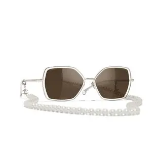 Chanel Butterfly Sunglasses Metal & Pearls Pink