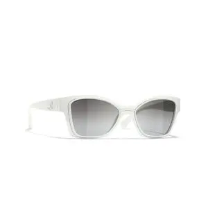 Chanel Butterfly Sunglasses Metal & Pearls White