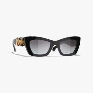 Chanel Cat Eye Sunglasses Black & Orange