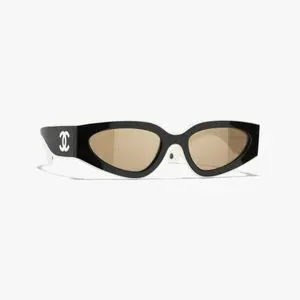 Chanel Cat Eye Sunglasses Black & White