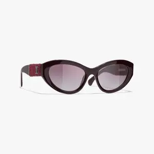 Chanel Cat Eye Sunglasses Burgundy