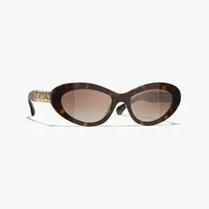 Chanel Cat Eye Sunglasses Dark Tortoise