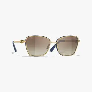 Chanel Cat Eye Sunglasses Gold