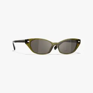 Chanel Cat Eye Sunglasses Khaki