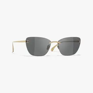 Chanel Cat Eye Sunglasses Light Gold