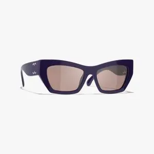 Chanel Cat Eye Sunglasses Purple