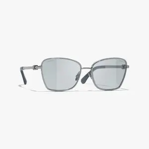 Chanel Cat Eye Sunglasses Ruthenium