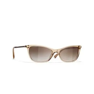 Chanel Cat Eye Sunglasses Transparent Brown