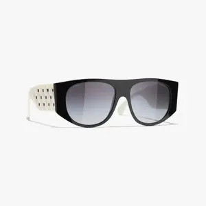 Chanel Chanel Pilot Sunglasses Black & White
