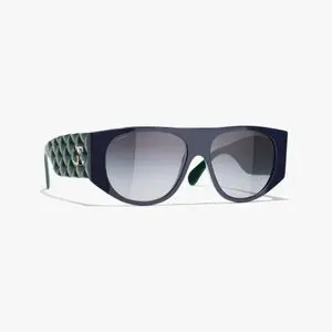 Chanel Chanel Pilot Sunglasses Blue & Green