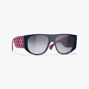 Chanel Chanel Pilot Sunglasses Blue & Pink