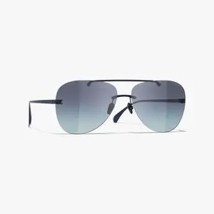 Chanel Chanel Pilot Sunglasses Dark Blue