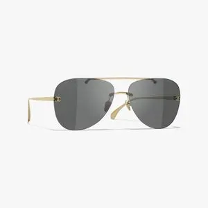 Chanel Chanel Pilot Sunglasses Light Gold