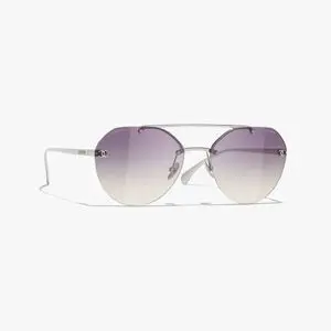 Chanel Chanel Pilot Sunglasses Silver