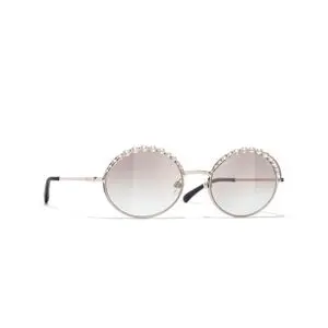 Chanel Chanel Round Sunglasses Pink Gold