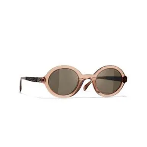 Chanel Chanel Round Sunglasses Transparent Brown