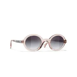 Chanel Chanel Round Sunglasses Transparent Pink