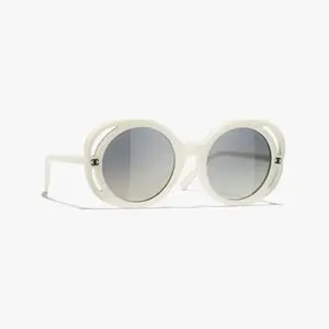 Chanel Chanel Round Sunglasses White