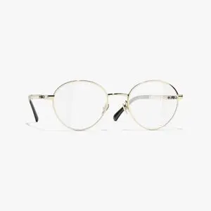 Chanel Round Eyeglasses Black & Gold