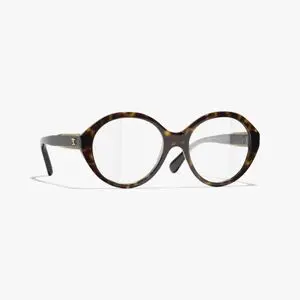 Chanel Round Eyeglasses Dark Tortoise