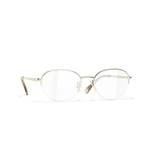 Chanel Round Eyeglasses Gold & Brown