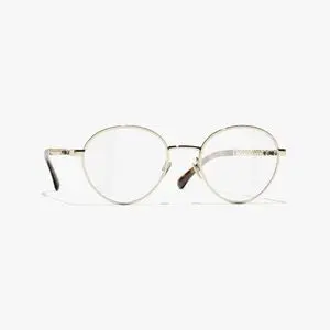Chanel Round Eyeglasses Gold & Dark Tortoise