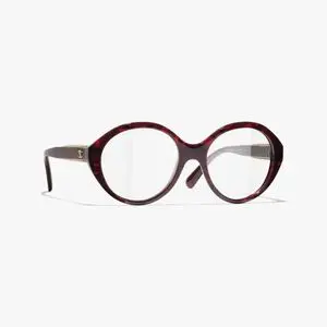 Chanel Round Eyeglasses Red