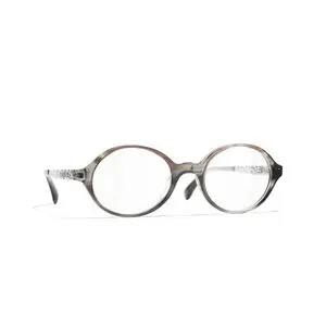 Chanel Round Eyeglasses Transparent Gray