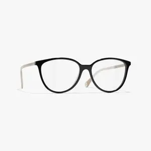 Chanel Butterfly Eyeglasses With Pearls Black & Beige
