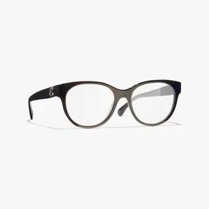 Chanel Butterfly Eyeglasses With Pearls Brown