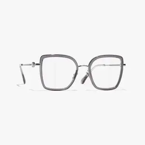 Chanel Butterfly Eyeglasses With Pearls Dark Silver