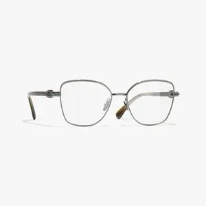 Chanel Butterfly Eyeglasses With Pearls Silver & Tortoise