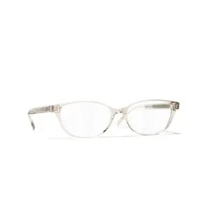 Chanel Butterfly Eyeglasses With Pearls Transparent Beige