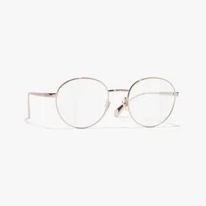 Chanel Oval Eyeglasses - Beige, Pink & Gold